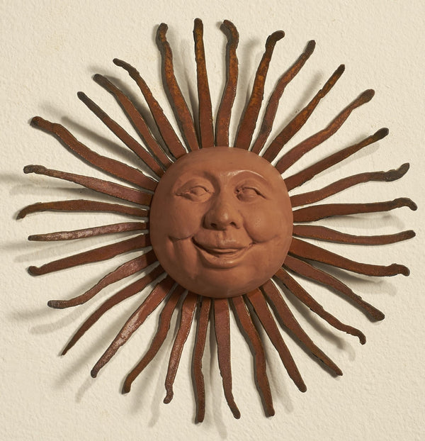 Handcrafted Little Grin Sun Face on Metal Wall Bent Ray - My Whimsical ...